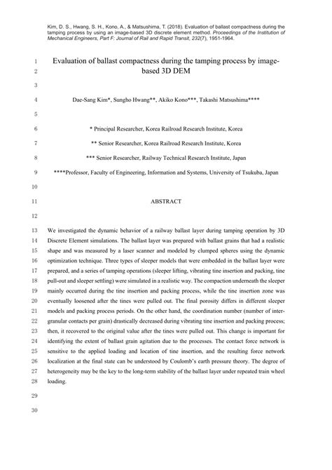 Pdf Evaluation Of Ballast Compactness During The Tamping Process By