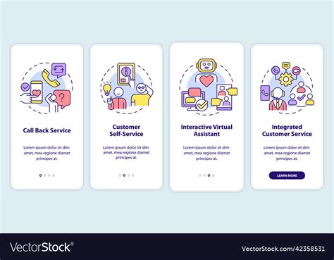 Types Of Customer Service Onboarding Mobile App Vector Image
