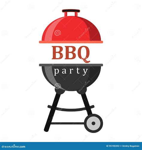 Barbecue Or Grill Party Icon Stock Vector Illustration Of Meal