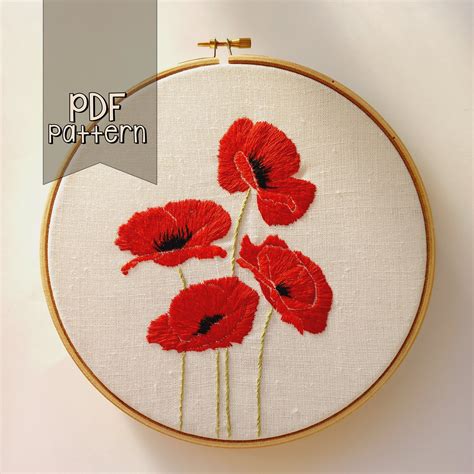 Flowers Embroidery Pattern Sofia Pdf Pattern Guide Botanical Design Includes Colors