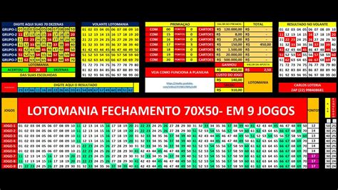 COMO JOGAR NA LOTOMANIA 70 DEZENAS EM 9 JOGOS PLANILHA GRATIS YouTube