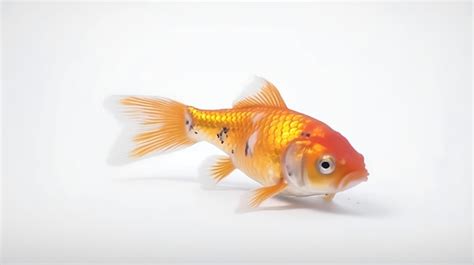 Premium Ai Image Photo Of A Cute A Cute Kohaku Koi Isolated On White
