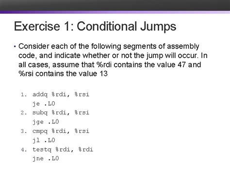 Lecture 6 Control Flow In Assembly Cs 105
