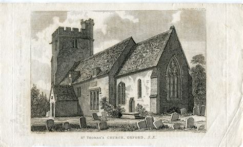 St Thomas Church Oxford Grabado Por J Barnett De Un Dibujo De J C