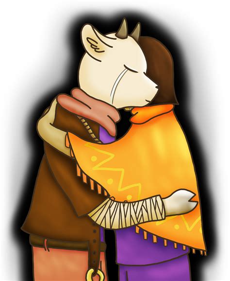 Undersand Asriel And Frisk Hugging By Inkygoat On Deviantart