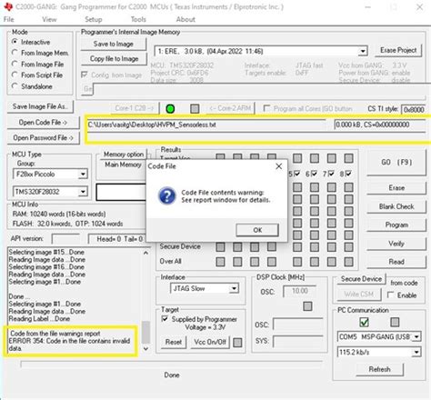 C2000 Gang C2000 Gang Programmer Error C2000 Microcontrollers Forum