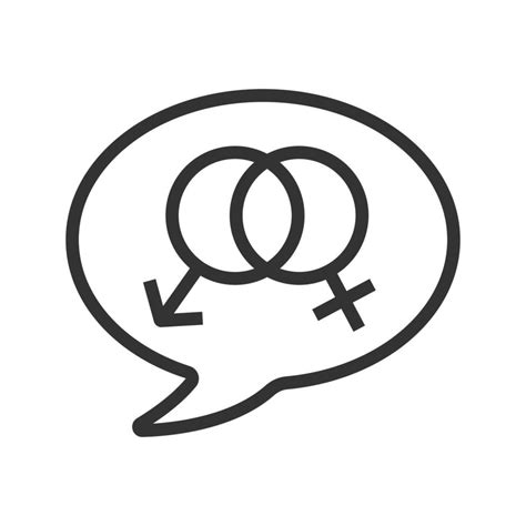 Hablar Sobre El Icono Lineal De Sexo Ilustración De Línea Fina Caja