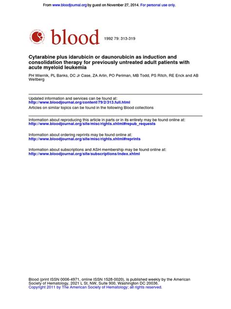 Cytarabine Plus Idarubicin Of Daunorubicin Lma Pdf Hematopoietic