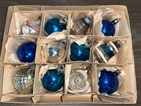 12 Vintage Shiny Brite Ornaments Shiny Brite Ufo Shiny Brite Bell