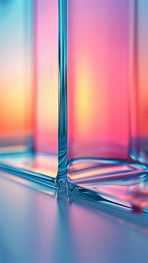 Wallpaper Glass Pink Sunset Abstract 26005