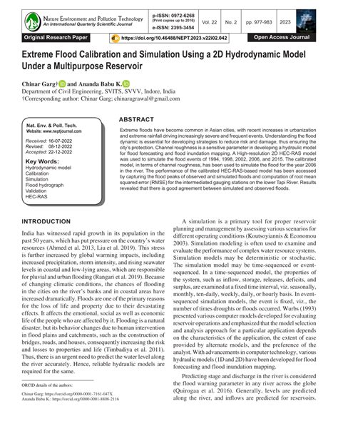 Pdf Extreme Flood Calibration And Simulation Using A 2d Hydrodynamic