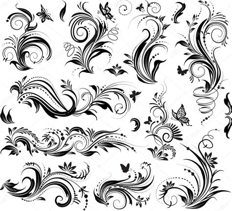 Floral Design Elements — Stock Vector © Wikki33 9338801