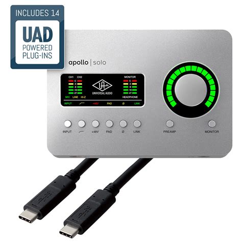 Universal Audio Apollo Solo USB3 With USB3 C-C Cable (1m) | Ideal ...