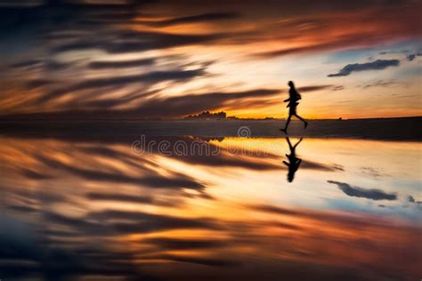 Woman At Sunset By The Water Neural Network Generated Art Stock Illustration Illustration Of