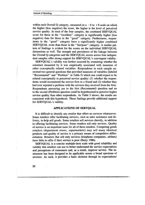 SERVQUAL: A multiple- Item Scale for measuring consumer perceptions of service quality (PDF ...