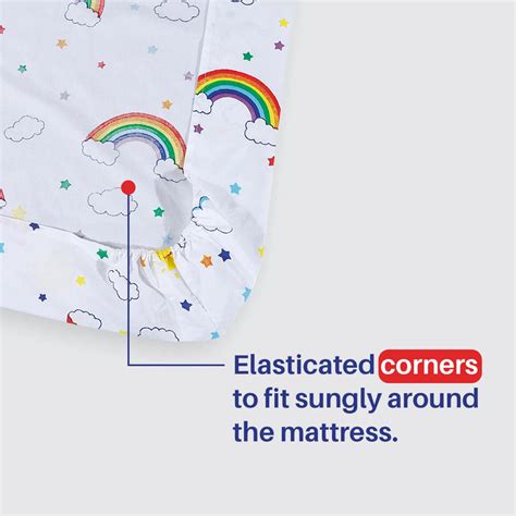 Rainbow Cot Sheets Pack Of 2 Easy Care Bed Sheets Online Dtex Homes