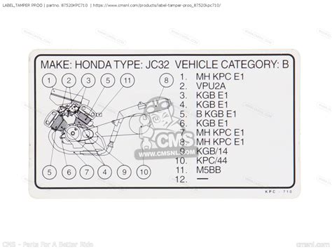 87520kpc710 Labeltamper Proo Honda Buy The 87520 Kpc 710 At Cmsnl
