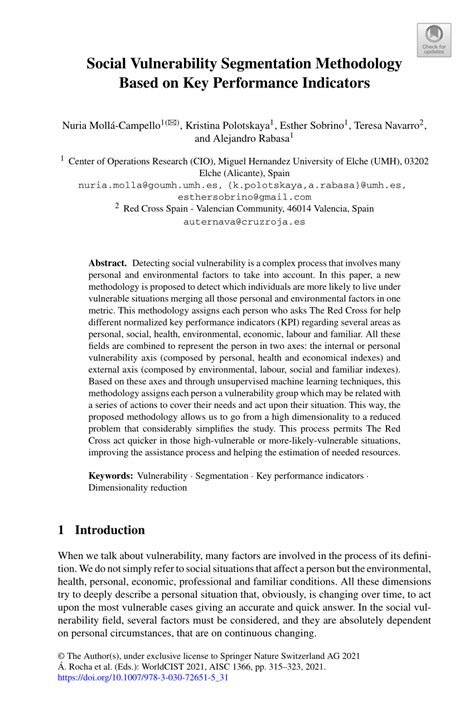 Pdf Social Vulnerability Segmentation Methodology Based On Key