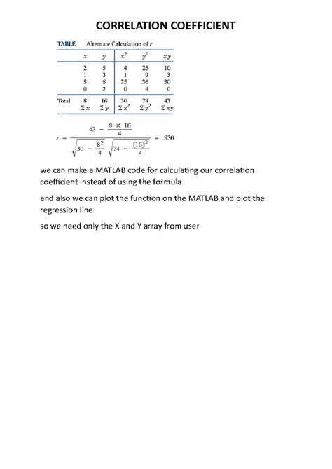 Correlation Coefficient With Matlab Correlation Coefficient We Can Make A Matlab Code For