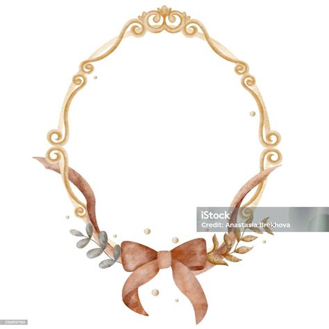 빨간 리본과 리본이 있는 빈티지 프레임 인사말 크리스마스 카드 장식 어린이 방 장식의 디자인을위한 수채화 그림 복고풍에 대한 스톡 벡터 아트 및 기타 이미지 Istock