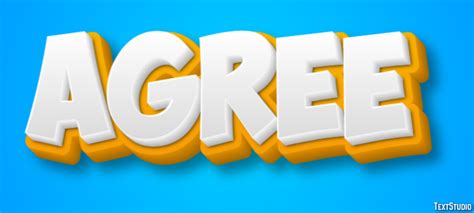 Agree Text Effect And Logo Design Word