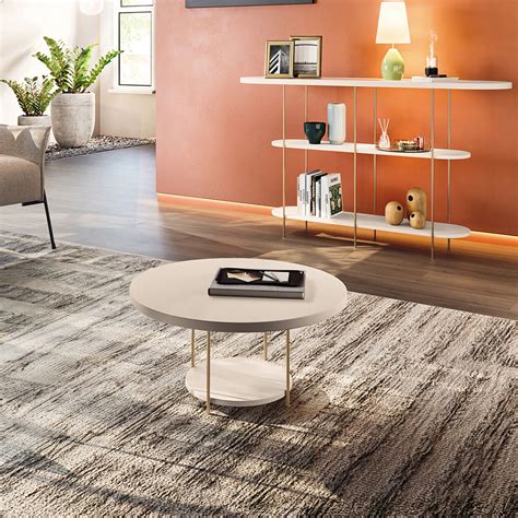 Conjunto Mesa Centro Sky Tampo Mdf E Aparador Inifnity Com Pés Em Aço Off White G26 Hb Móveis