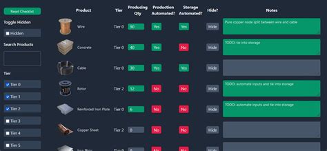 Satisfactory Production Planner New Feature Production Checklist R Satisfactorygame
