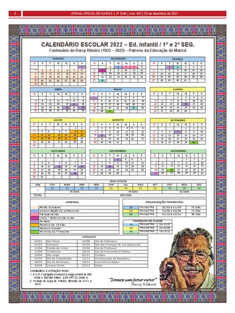 Calendário Escolar Maricá 2022 Pdf