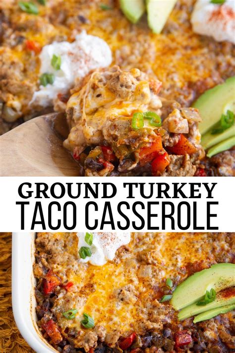 Ground Turkey Taco Casserole In 2025 Ground Turkey Recipes Healthy
