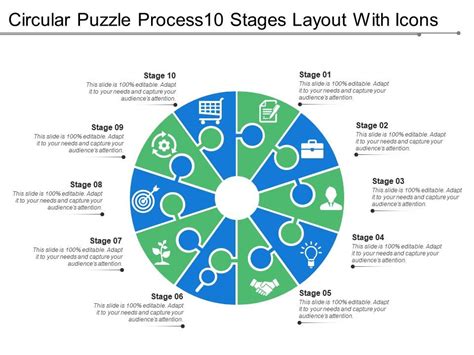 Circular Puzzle Process Stages Layout With Icons Presentation PowerPoint Templates PPT