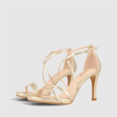 Sandalia Inriko X En Piel Con Destellos Oro LODI Zapatos De Mujer Online