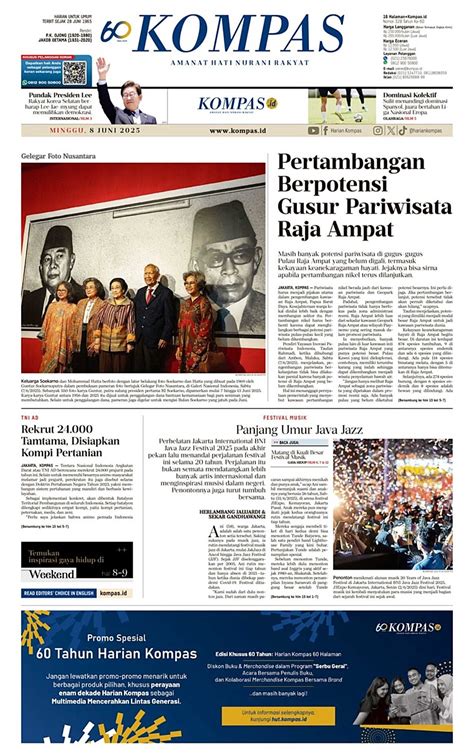 KOMPAS Edisi Minggu 08 Juni 2025 - KOMPAS - Jejak Penerbitan Koran