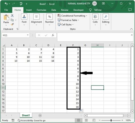 How To Convert Matrix To Vector Or Single Column In Excel