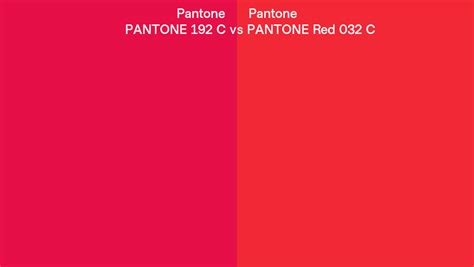 Pantone 192 C Vs Pantone Red 032 C Side By Side Comparison