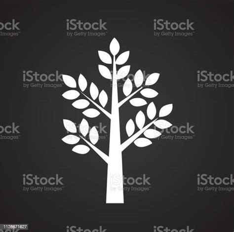 樹圖示在黑色背景的圖形和網頁設計 現代簡單的向量符號互聯網概念時尚的標誌 網站設計網頁按鈕或移動應用程式向量圖形及更多商標圖片 Istock
