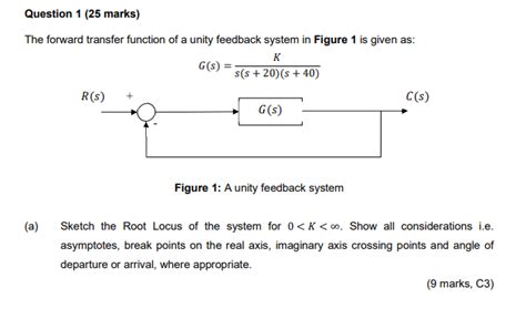 solved question 1 25 ﻿marks the forward transfer function