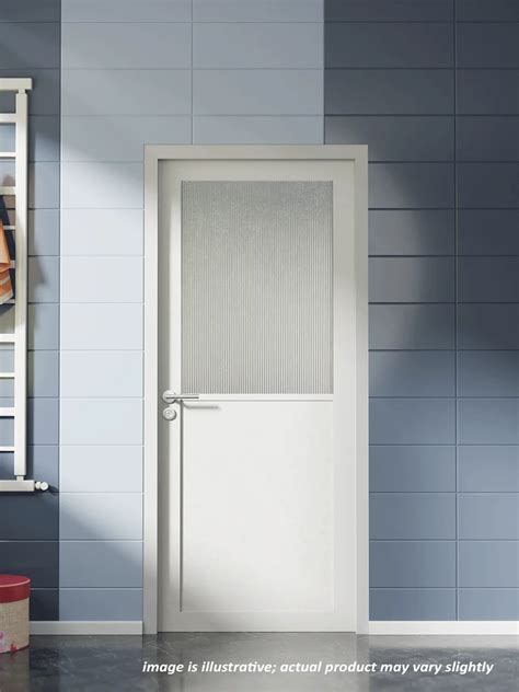 Aluminium Swing Door With Half Fluted Glass Panel