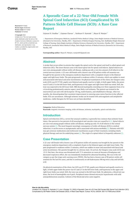 pdf a sporadic case of a 22 year old female with spinal cord