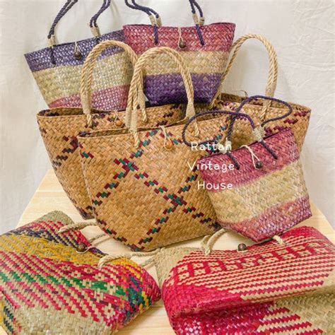 Rattanvintage Small Beg Anyaman Mengkuang Colour Anyaman Bag