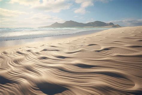 Coastal Erosion Patterns On A Sandy Beach Generative Ai Stock Illustration Illustration Of