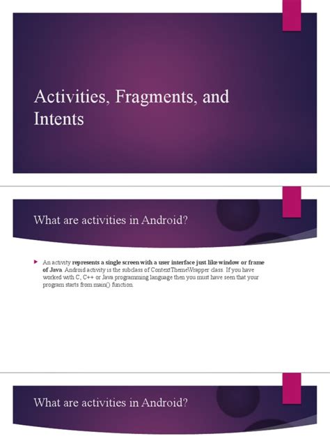 Activities Fragments And Intents Pdf User Interface Android