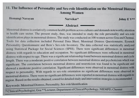 Pdf The Influence Of Personality And Sex Role Identification On The
