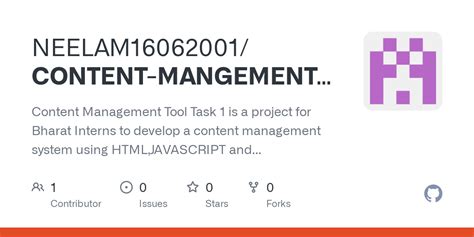 GitHub NEELAM16062001 CONTENT MANGEMENT TOOL TASK 1 BHARAT INTERN