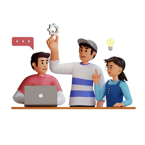 Teenage Doing Discussion 3d Cartoon Character Illustration 11345041 Png