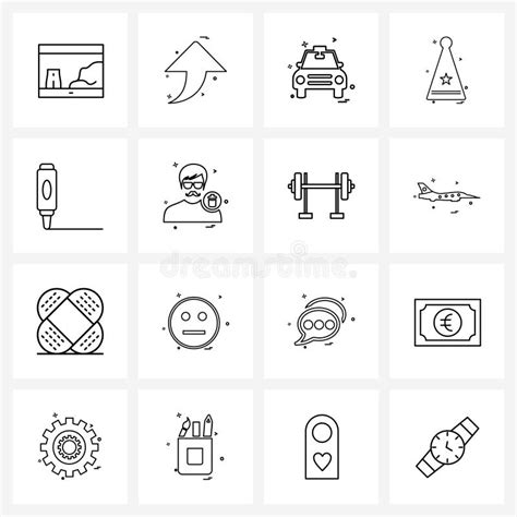 Set Van 16 Ui Pictogrammen En Symbolen Voor Het Ontwerp Van Ster Up