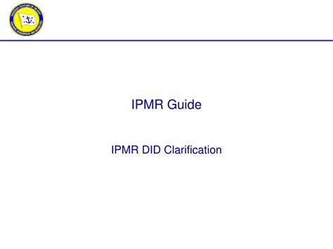 Ppt Integrated Program Management Report Ipmr Did Training 31 July