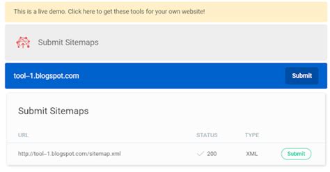 Sitemap Submitter Tool