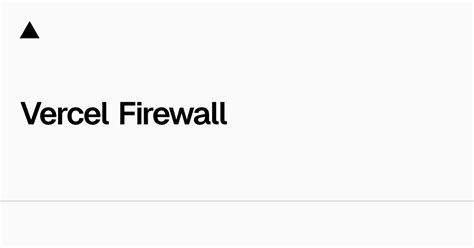 Vercel Firewall