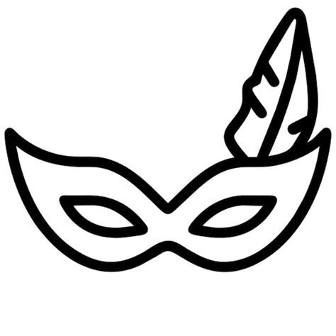 Premium Vector Feather Mask Icon Outline