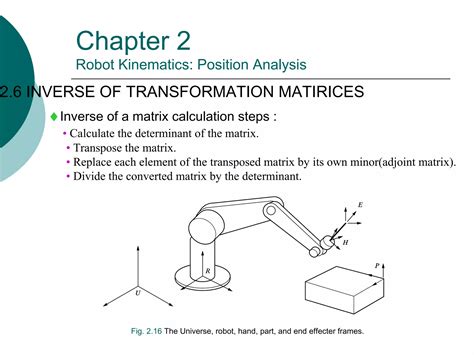 Chapter Robot Kinematics PPT Physics Science